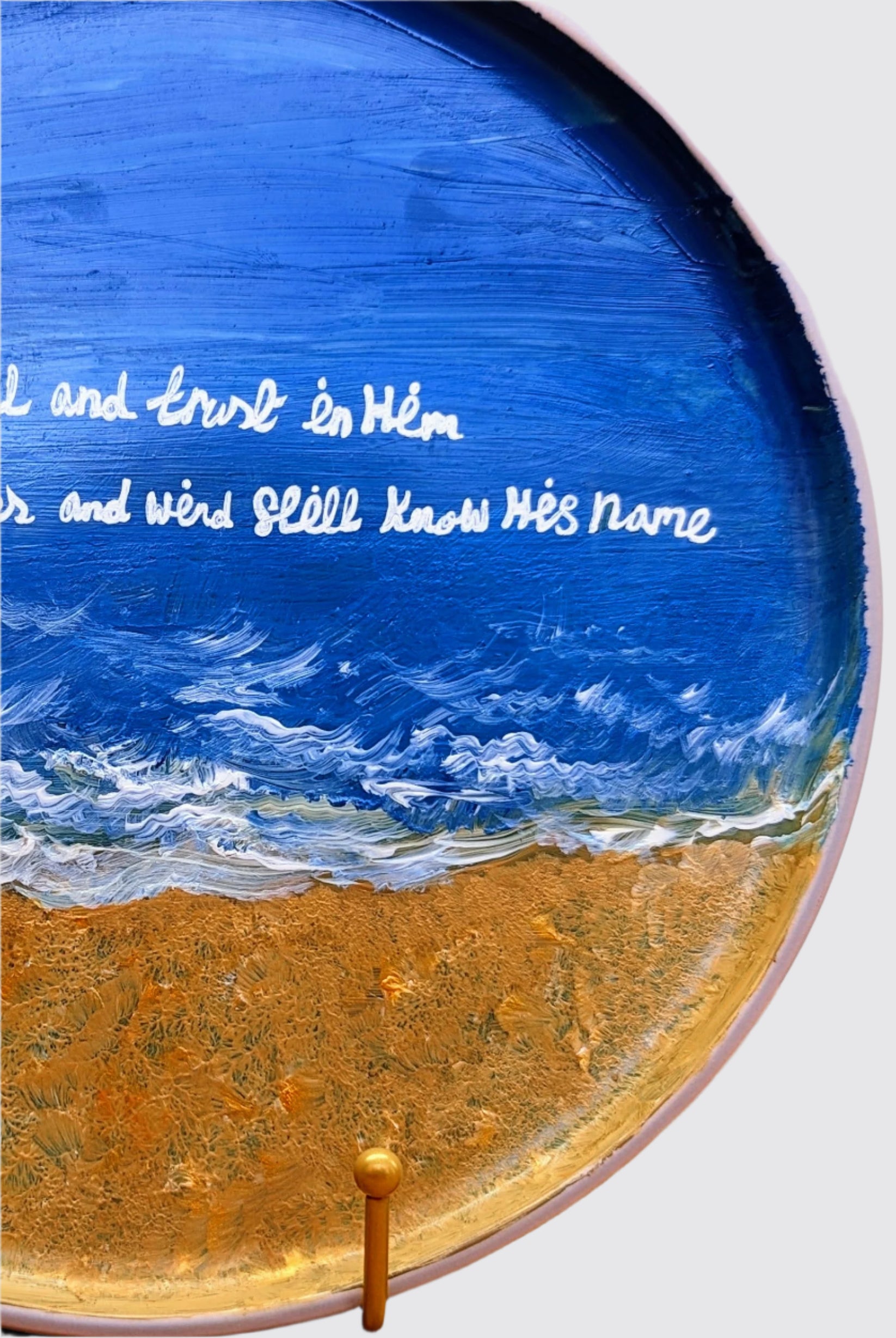 Personalised hand-painted ocean-themed decorative plate