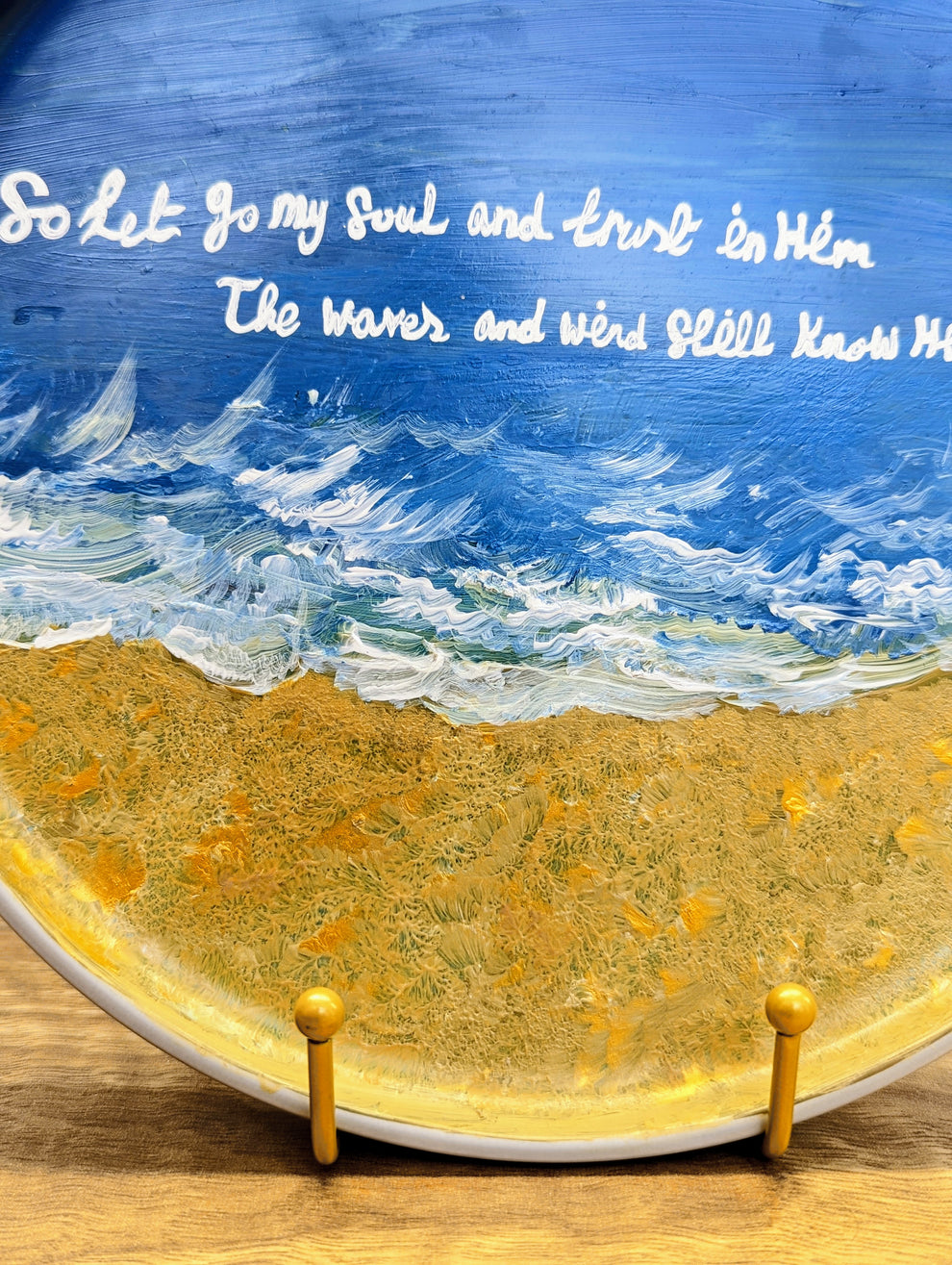 Personalised hand-painted ocean-themed decorative plate